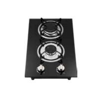 China Stainless Steel 2 Burner Gas Cooktop 300x510mm LPG NG 1.5V Pulse Ignition for sale