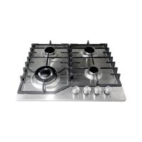 China Stainless Steel 4 Burner Gas Cooktop 590x510mm with 3.3kW Cast Iron Pan Support for sale