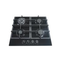 China 4 Burner Gas Cooktop 590x510mm Tempered Glass Pulse Ignition Commercial Grade for sale