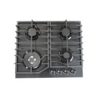 China Heavy Duty 4 Burner Gas Cooktop 590x510mm Matte Tempered Glass for Hotels Cafeterias for sale
