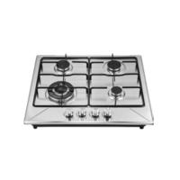 China 4 Burner Gas Cooktop 600mm Tempered Glass LPG NG Built-in Hob with Cast Iron Pan Support for sale