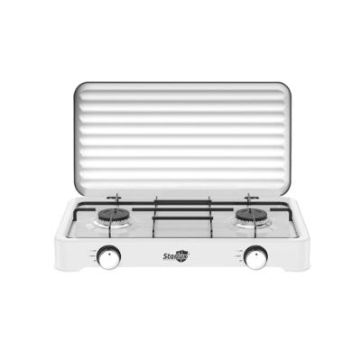 China Professional Double Burner Gas Stove 2.2KW Quick Ignition Uniform Heat Distribution for sale