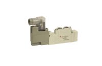 China Pilot Operated Directional Control Valve SY3120,SY5120 With Din Connector For Dust-proof for sale