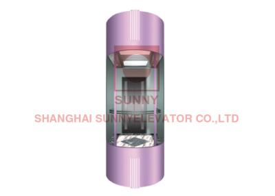 China Stainless Steel Panoramic Elevator Decoration 1.0m / S With Single Tube Handrail for sale