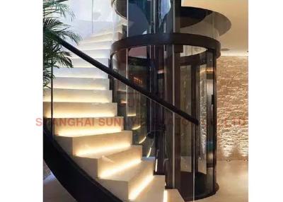 China 2 - 5 Person Residential Home Elevators With Glass Shaft And PVC Floor for sale