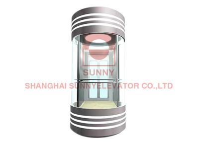 China Stainless Steel Material Panoramic Elevator 800 - 1600kg With Deceleration Device for sale