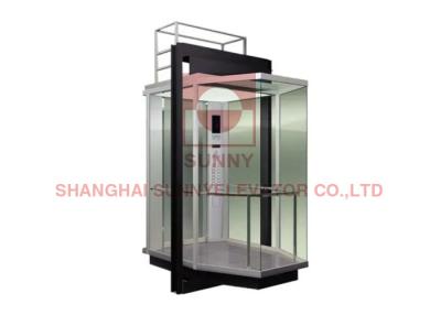 China 500~1000kg Rhombus Cabin Panoramic Elevator, Observation Lift Without Machine Room for sale