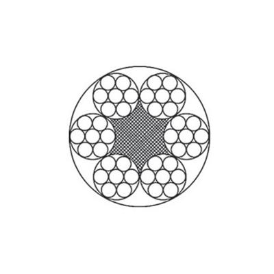 China Ungalvanized Steel Wire Rope 6×9W+IWS, 12mm, Minimum Breaking Load 86.3 KN, For Slope Well Winching for sale