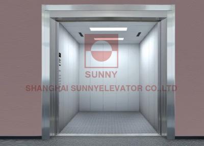 China Machine Room 1500mm Pit Load 2000kg Freight Elevator Stainless Steel for sale