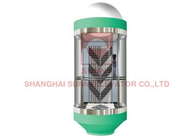 China 1000kg Hairline Steel Semicircular Three Sides Glass Panoramic Elevator for sale