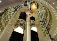 China 630kg Round Cabin Steel  Shaft MRL Traction Sightseeing Elevator for sale