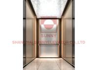 China 1600kg Mirror Etched Machine Room Less Elevator Center Opening Door for sale