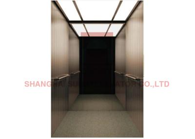China 400kg VVVF Residential Elevator Lift With Rose Gold Etched Stainless Steel for sale