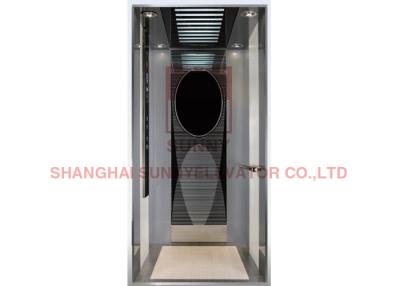 China Stainless Steel Mirror Etching Geared Machine Room Less Elevator Traction Elevator for sale