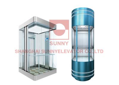 China Stainless Steel Glass Panel Observation Elevator 13 Persons Capacity for sale