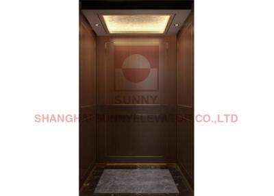 China Wood Finish Machine Room Less Elevator 400Kg Capacity With Light Belt for sale