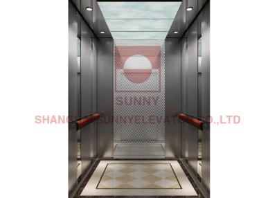 China Mirror Etched Stainless Steel Shop Mrl Passenger Lift 6.0m/S Speed VVVF for sale