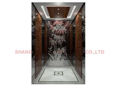 China 630-1600kg Ti Plated Mirror Passenger Elevator With Machine Room for sale