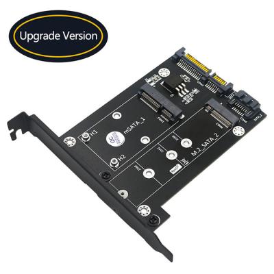 China 2 In 1 MSATA / M.2 NGFF SSD To Dual SATA3  Adapter With Full Height Profile Bracket for sale