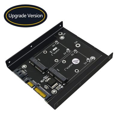 China Dual MSATA SSD To Dual SATA3 Converter Adapter Card With 3.5 Inch HDD Bracket for sale