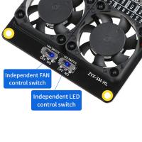 China Raspberry Pi 4B Dual Cooling Fan And Auto-Color Changing LED, For Raspberry Pi 4B / 3B+ / 3B / 3A+ for sale