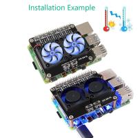 China Raspberry Pi 4B Dual Cooling Fan And Auto-Color Changing LED, For Raspberry Pi 4B / 3B+ / 3B / 3A+ for sale