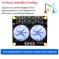 China Raspberry Pi 4B Dual Cooling Fan And Auto-Color Changing LED, For Raspberry Pi 4B / 3B+ / 3B / 3A+ for sale