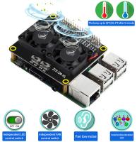 China Raspberry Pi 4B Dual Cooling Fan And Auto-Color Changing LED, For Raspberry Pi 4B / 3B+ / 3B / 3A+ for sale