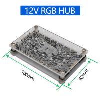 China 12V RGB Hub With Acrylic Case And Magnetic Standoff For ASUS/MSI 12V 4Pin LED Controller for sale