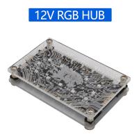 China 12V RGB Hub With Acrylic Case And Magnetic Standoff For ASUS/MSI 12V 4Pin LED Controller for sale