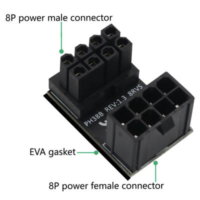 China ATX 8Pin Female To 8pin Male 180 Degree Angled Adapter For Desktops Graphics Card for sale