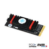 China NGFF(M.2)  Nvme M Key SSD To PCI- E 4X Adapter With Heatsink(Vertical Installation) for sale