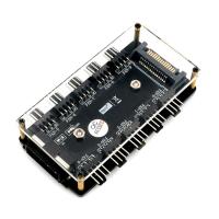 China 10-Way Fan Hub With PMMA Housing And Magnetic Bracket (Power Supply From A 4-Pin Molex Or SATA 15-Pin Connector) for sale