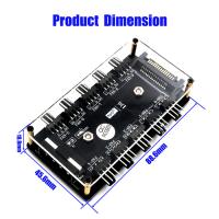 China 10-Way Fan Hub With PMMA Housing And Magnetic Bracket (Power Supply From A 4-Pin Molex Or SATA 15-Pin Connector) for sale