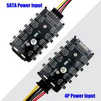 China 10-Way Fan Hub With PMMA Housing And Magnetic Bracket (Power Supply From A 4-Pin Molex Or SATA 15-Pin Connector) for sale