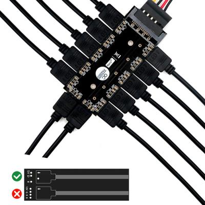 China 12 Way  5V RGB LED  Splitter Hub With PMMA Case And Magnetic Standoff For ASUS/MSI 5V 3pin LED Controller for sale