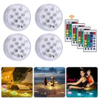 China Color Changing Remote Control Submersible LED Lights With Magnet Suction Cups Pond Fountain Pool for sale