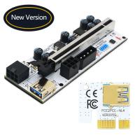 China PCIE Riser 1x To 16x Graphic Extension Card With 3.3V Digital Meter Display And 3528 Colorful Flash LED for sale