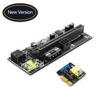 China PCIE Riser 1x To 16x Graphic Extension Card With 3.3V Digital Meter Display And 3528 Colorful Flash LED for sale