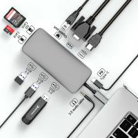 China 3.0 USB Type C HUB HDMI Multi 10 Ports 4mil For MacBook Pro USB Splitter for sale