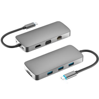 China 3.0 USB Type C HUB HDMI Multi 10 Ports 4mil For MacBook Pro USB Splitter for sale