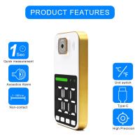 China Wall Mounted Non Contact Infrared Thermometer LED Display With Fever Alarm for sale
