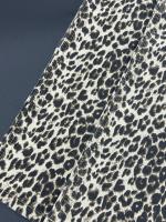 China 9.7oz Printed Denim Fabric Stretch Cotton Blend Leopard Print Denim Fabric For Jeans And Clothing for sale