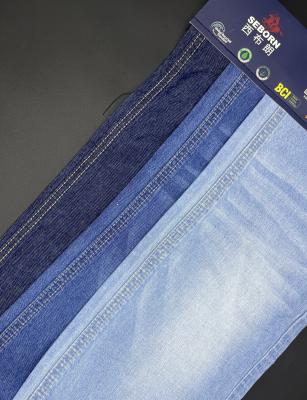 China Breathable Lightweight Denim Fabric 6.5oz Blue Denim Fabric 100% Cotton For Summer Blouses for sale