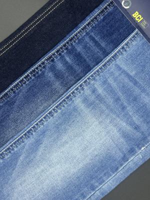 China Dark Blue Stretch Denim Fabric 9oz Summer Weight Denim Lightweight for sale