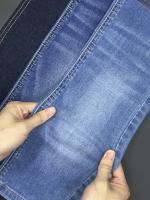 China 9.7oz Cotton Blend Denim Fabric Dark Blue Lightweight Denim Fabric With Smooth Finish for sale