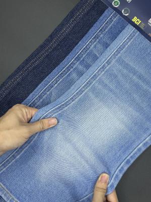 China 11.6oz Cotton Blend Fabric Micro Stretch Jeans Fabric Blue Grey Blended Color For Casual Jeans for sale