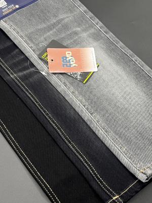 China 11.4oz High Stretch Denim Fabric 147cm - 150cm Width Black Stretch Denim Fabric 2.5% Spandex for sale