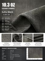 China 10.3oz Sulphur Black Cotton-Polyester Denim for Durable Jeans & Daily Apparel for sale