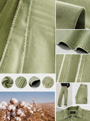 China Subtle Slub Dark Apple Green Denim Fabric | TL112308GQ(HC) Cotton Lyocell Light Stretch Denim for sale